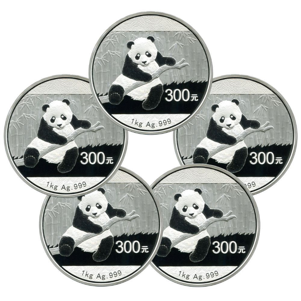 5 x 1oz 2014 Chinese Panda Collector's Pack - MyGold